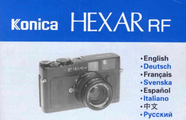 KONICA HEXAR RF 柯尼卡巧思rf 说明书 - i50mm